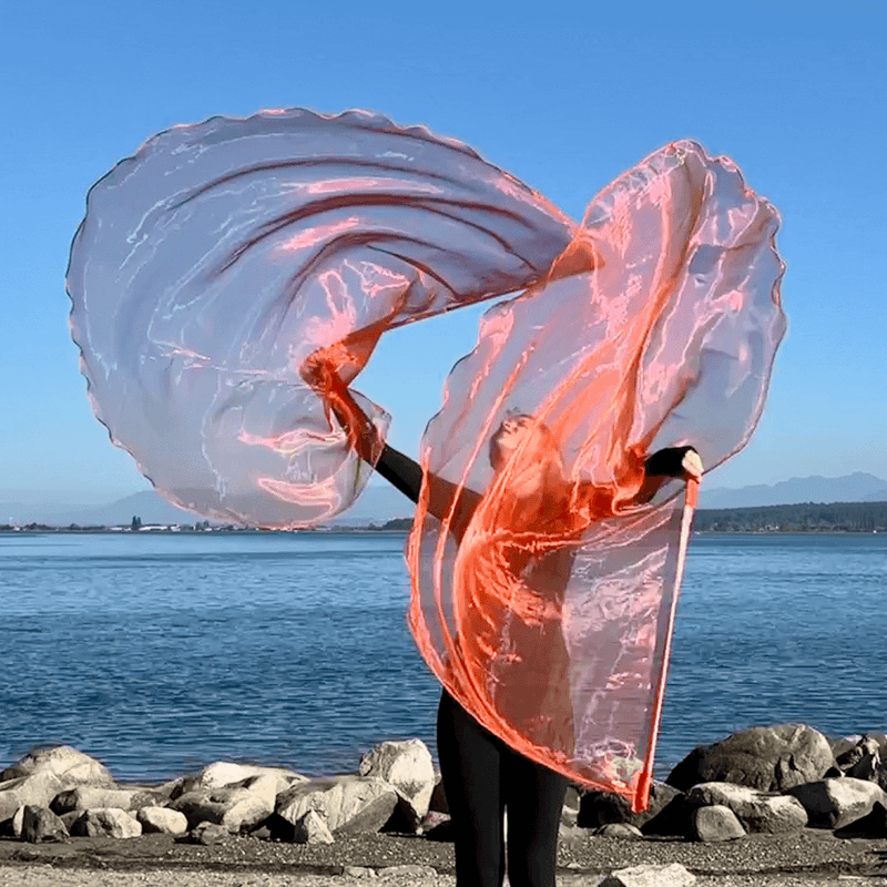 Orange Sheer Prophetic Praise & Worship Flags | Christian Dance