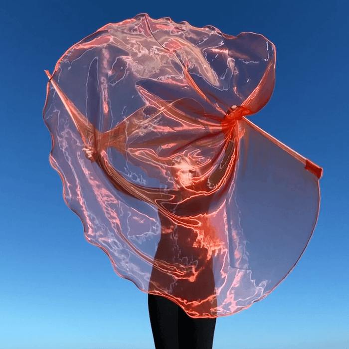 Orange Sheer Prophetic Praise & Worship Flags | Christian Dance