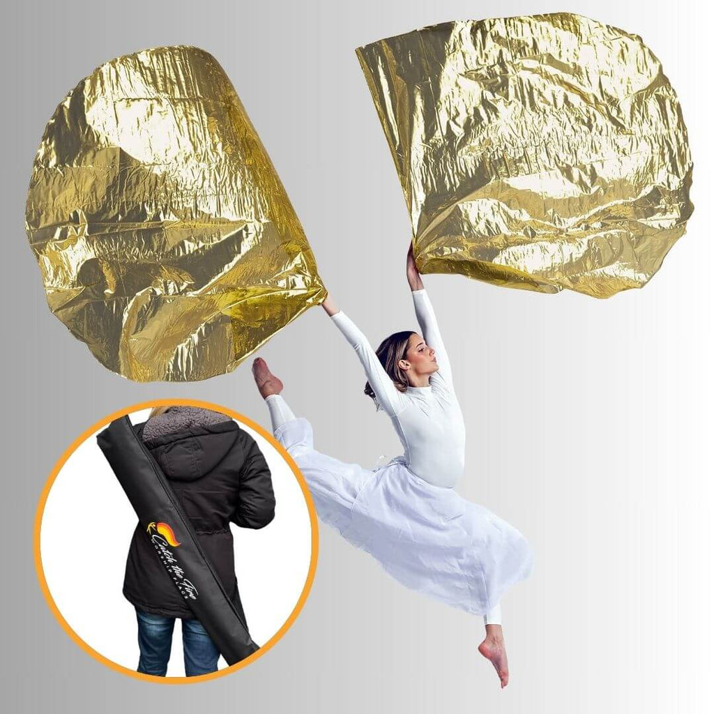 Gold Metallic Worship Flag & Bag Bundle | Shop Praise Flags