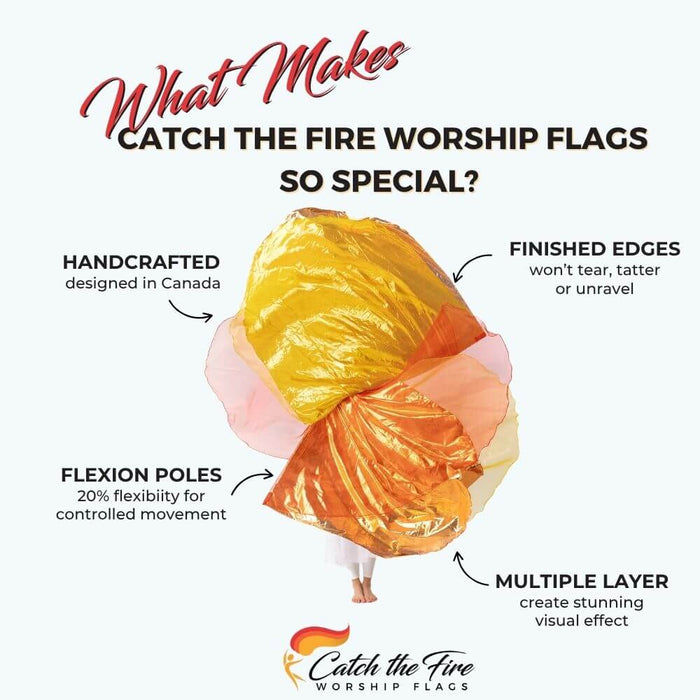 Consuming Fire Worship Flags – Triple Layer Praise Flags